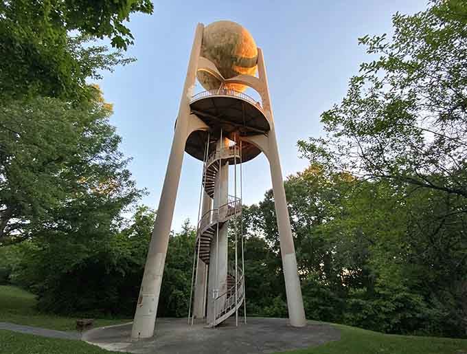 This futuristic observation tower looks like something from The Jetsons, offering views that'll make your knees weak.