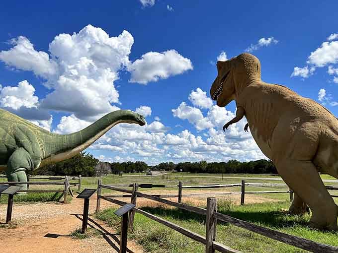 When fiberglass dinosaurs face off under big Texas skies, you know you've found somewhere gloriously weird and wonderful.