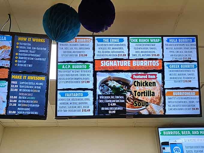 When the menu board requires this much real estate, you know you're in for serious decisions.