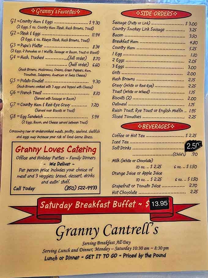 When a menu lists "Papa's Platter" and "Granny's Favorites," you know someone's grandmother is running quality control from heaven.