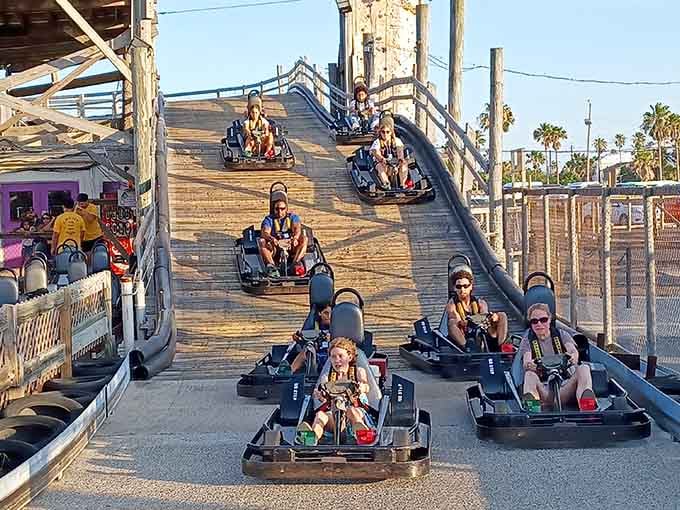 Racing down the mountain coaster with family, where speed limits are delightfully negotiable and smiles are mandatory.