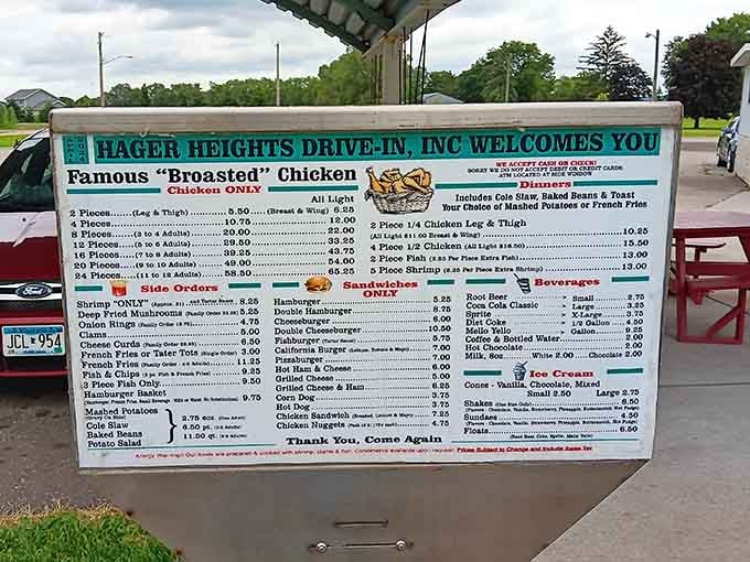 When a menu proudly declares "Famous Broasted Chicken" right at the top, you know they're serious about poultry.