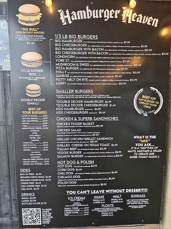 When the menu board needs diagrams to explain burger size, you know you're in trouble.