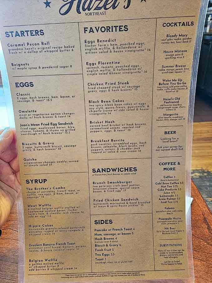 This menu reads like a love letter to breakfast, offering everything from classic comfort to creative twists on morning favorites.