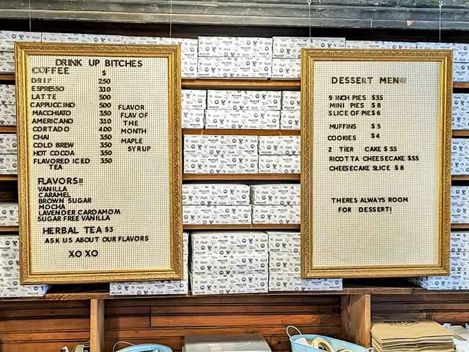 The most honest coffee menu you'll ever encounter in South Carolina.