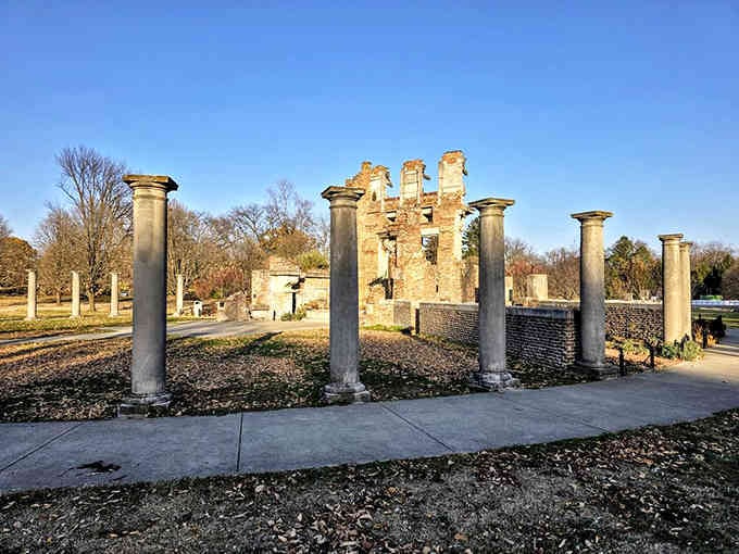 Standing among these columns feels like you've stumbled onto a movie set, minus the craft services table.