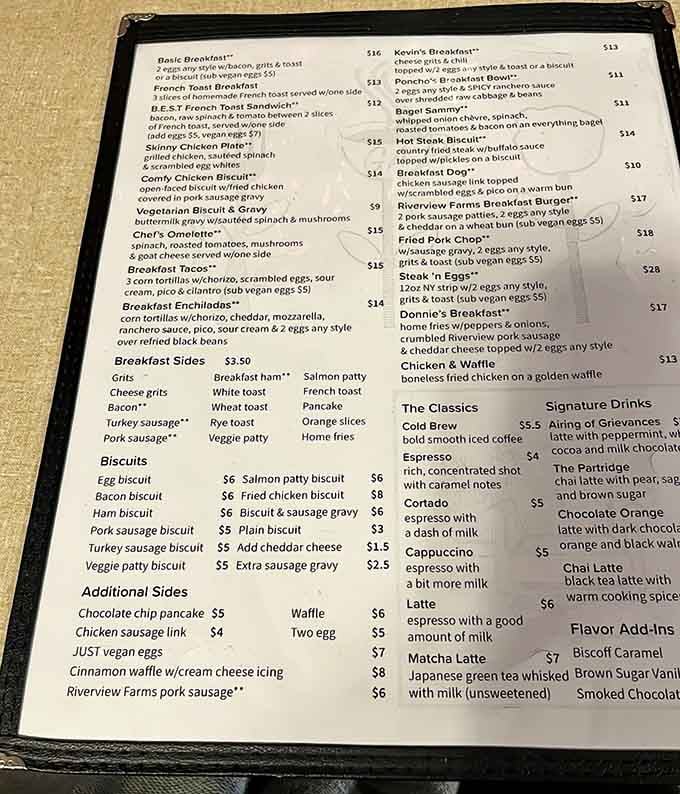 This menu reads like a greatest hits album of breakfast, and trust us, there are no B-sides here.