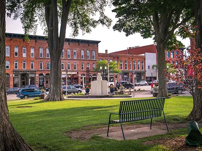 Grab a bench in the town park and watch life unfold at a pace your blood pressure will appreciate.