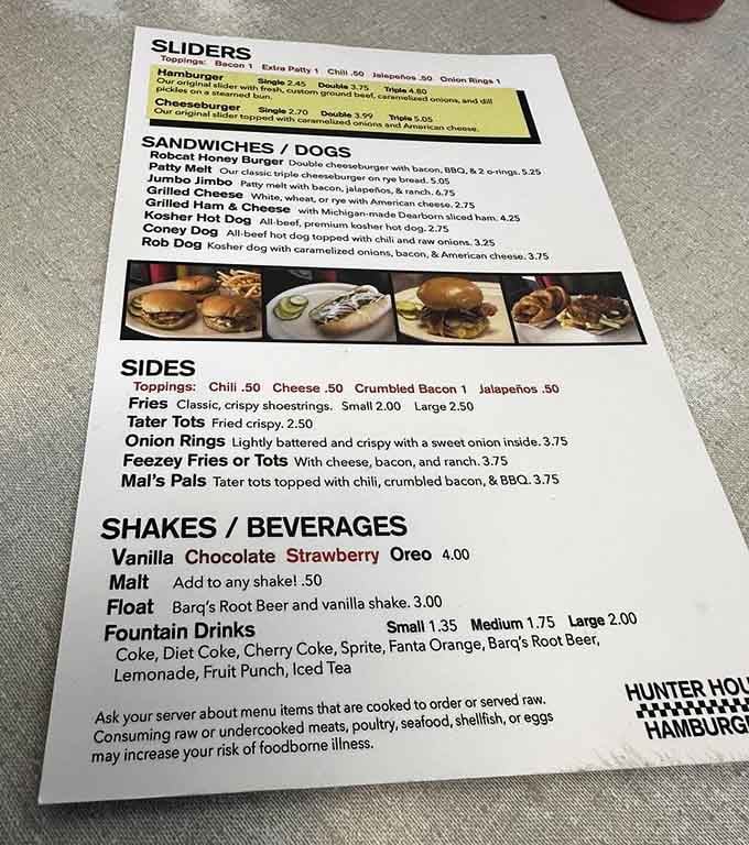 This menu reads like a greatest hits album, every item a chart-topper waiting to happen.