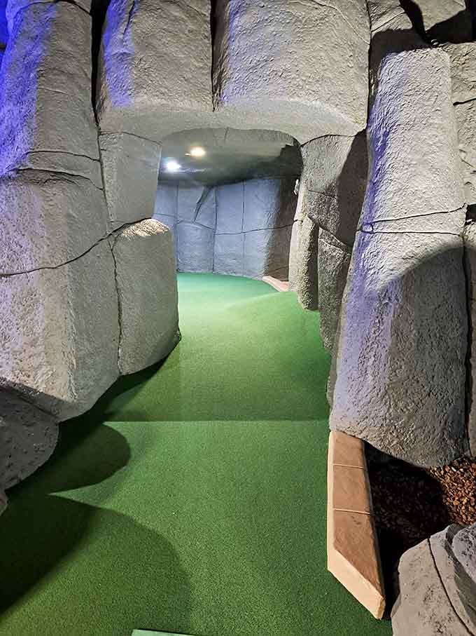 Step into these illuminated caves and suddenly you're Indiana Jones, except your treasure is a decent score.