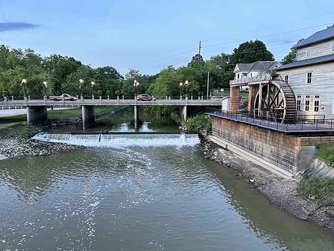 The Patoka River flows peacefully here, reminding you that waterfront property isn't just for coastal elites anymore.