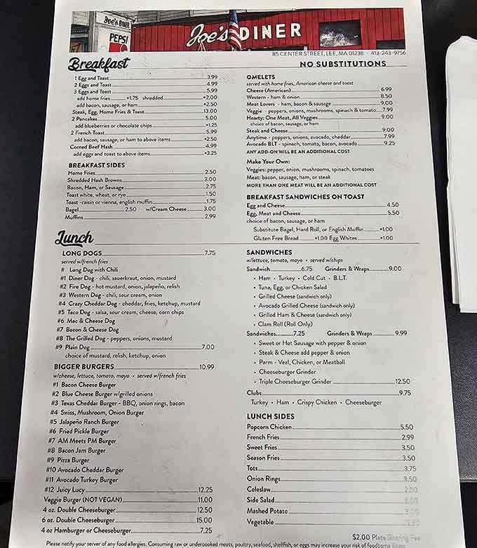 A menu that proves you don't need fifty pages to do breakfast and lunch absolutely right.