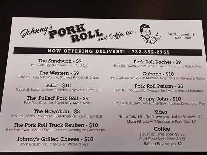 This menu reads like poetry to anyone who's ever craved a proper Jersey breakfast sandwich.