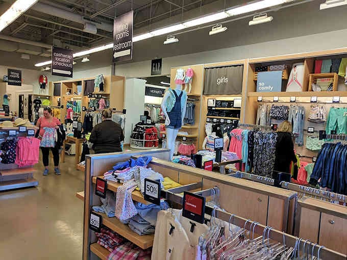 Organized racks and clear signage make finding your size easier than programming your TV remote, which is saying something.