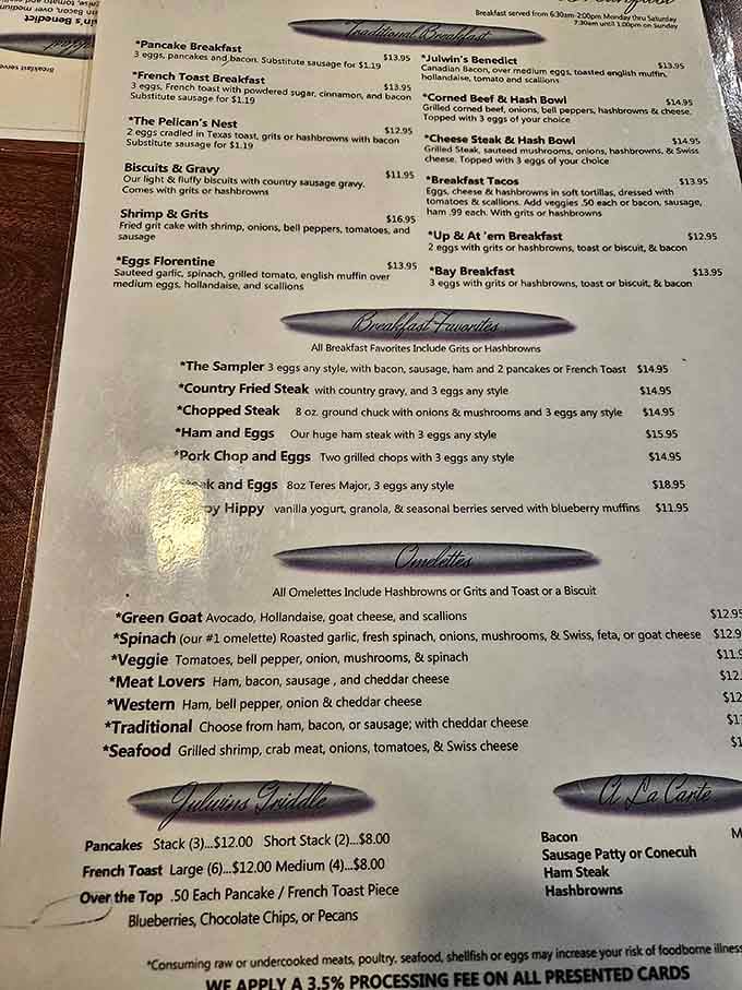 This menu reads like a greatest hits album of breakfast, except every track is number one.