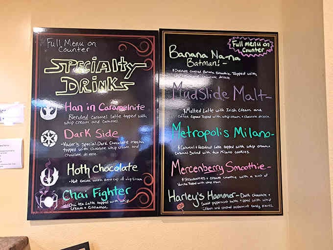 The specialty drinks menu reads like the Avengers roster&mdash;each one ready to save your day with superpowered flavor.