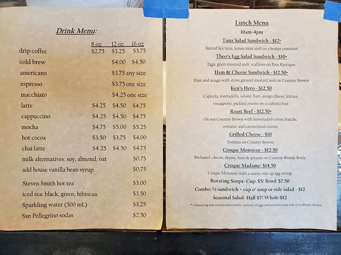 Coffee and sandwiches await, because sometimes the best decisions involve both caffeine and exceptional bread.