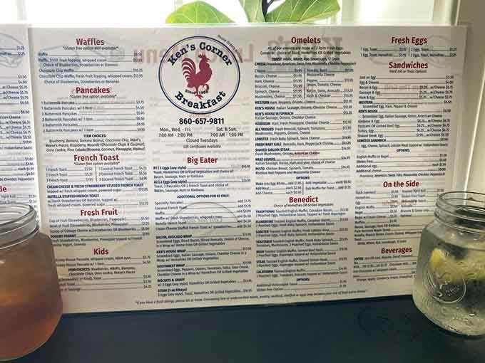 When a menu requires this much reading, you know you're in for some serious breakfast decisions.