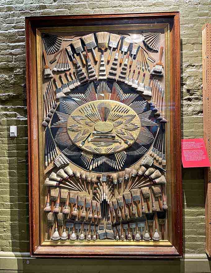 Someone turned hundreds of paintbrushes into art, proving that even the tools of creativity deserve their moment to shine.