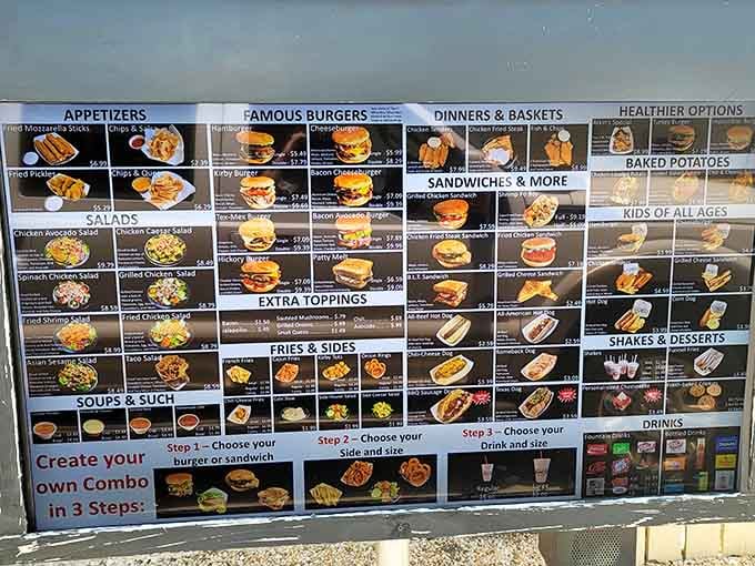 This menu board is like a choose-your-own-adventure novel, except every ending involves delicious satisfaction and zero regrets.