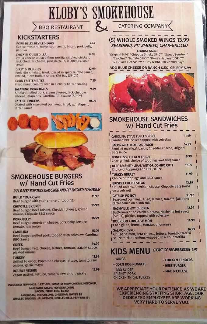 This menu reads like a love letter to barbecue, offering everything from bourbon-cured salmon to Nashville hot chicken.