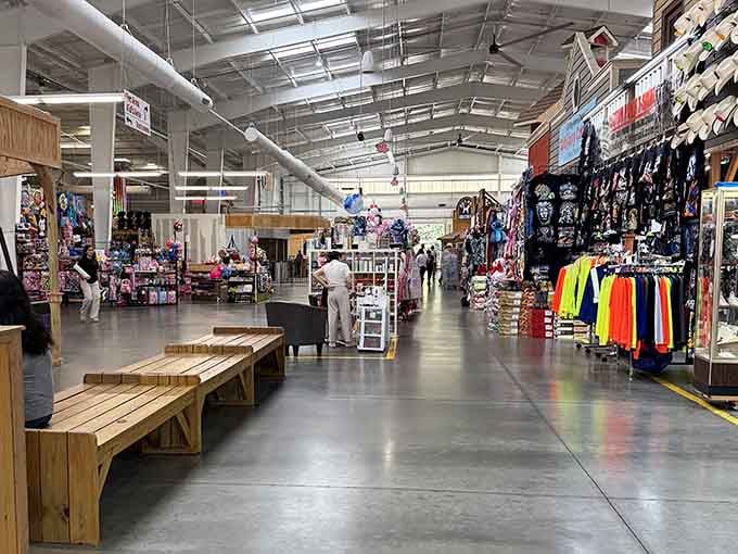 Wide aisles and endless possibilities stretch before you like a treasure hunter's dream come true on a Saturday morning.