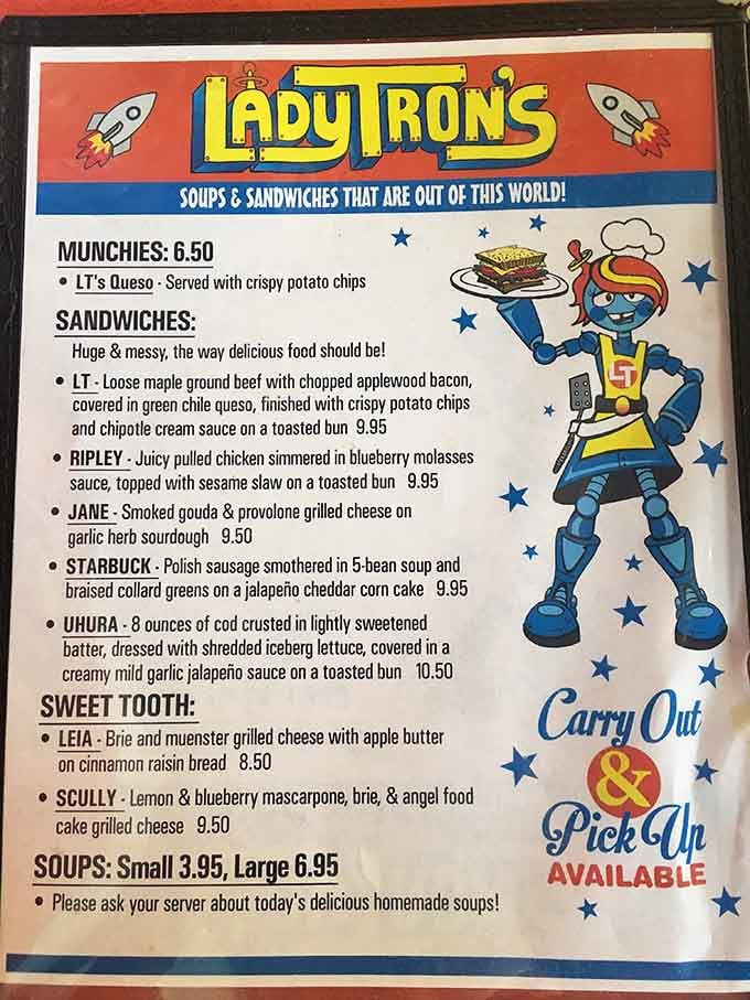 When your menu promises "soups and sandwiches that are out of this world," you better deliver the goods.