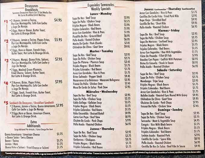 This menu reads like a greatest hits album of Latin comfort food, with daily specials worth planning your week around.