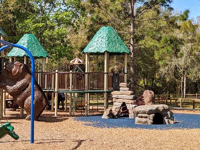 This playground proves retirement towns know how to spoil the grandkids when they visit for the weekend.