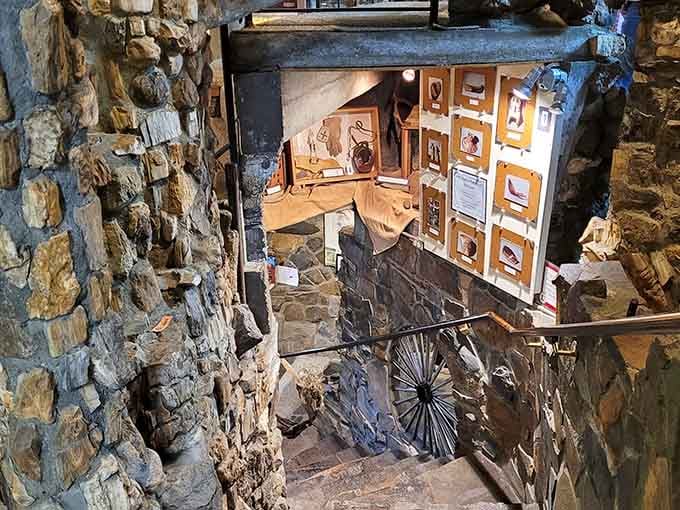 Staircases that look like they belong in a fantasy novel, leading you deeper into geological wonderland.
