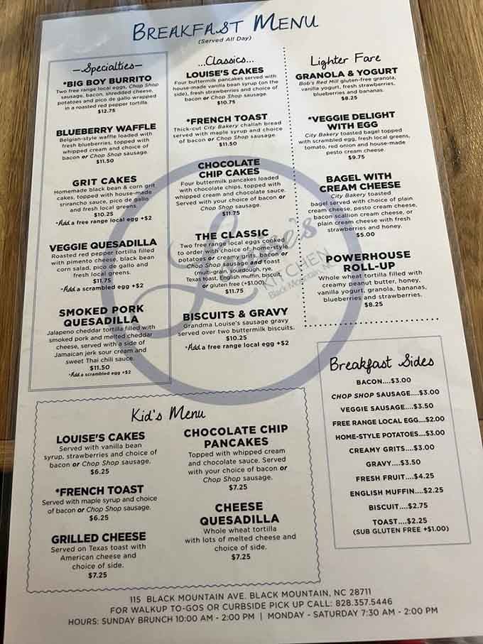 This menu reads like a love letter to breakfast, and honestly, we're ready to commit to a long-term relationship.