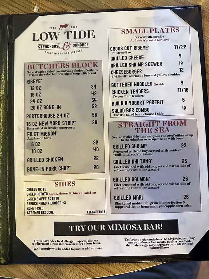This menu reads like a love letter to carnivores and seafood lovers who can't choose just one passion.