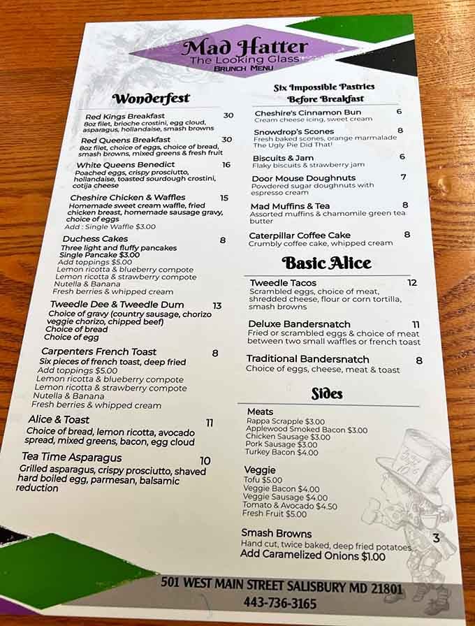 The menu reads like Carroll's fever dream, but every dish delivers on its fantastical promise with real flavor.