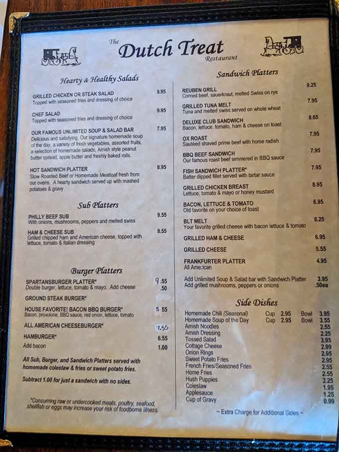 This menu is basically a love letter to comfort food, written in the universal language of carbs and gravy.