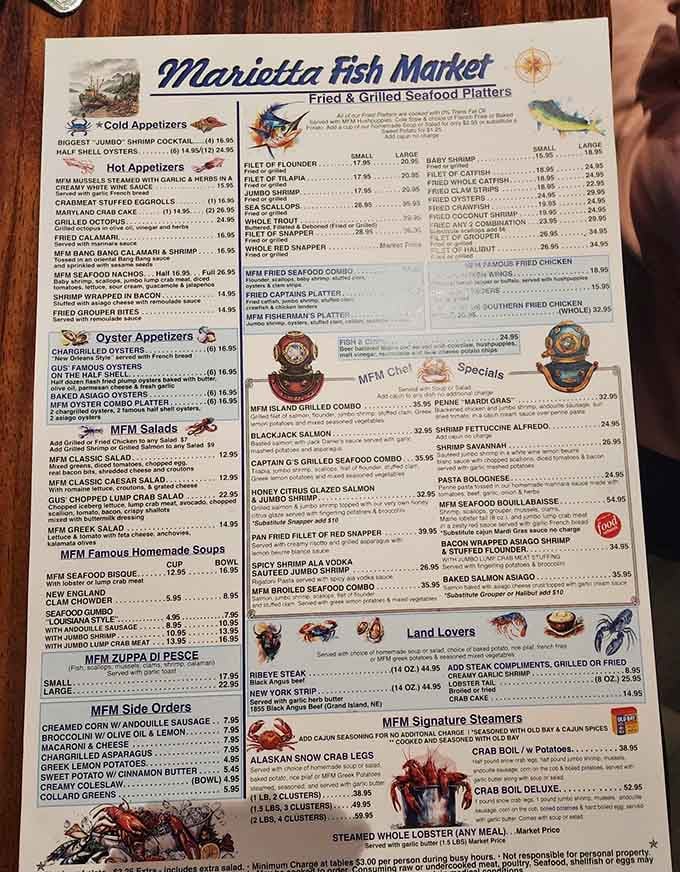 This menu is basically a choose-your-own-adventure book, except every choice ends deliciously and nobody gets eaten by dragons.