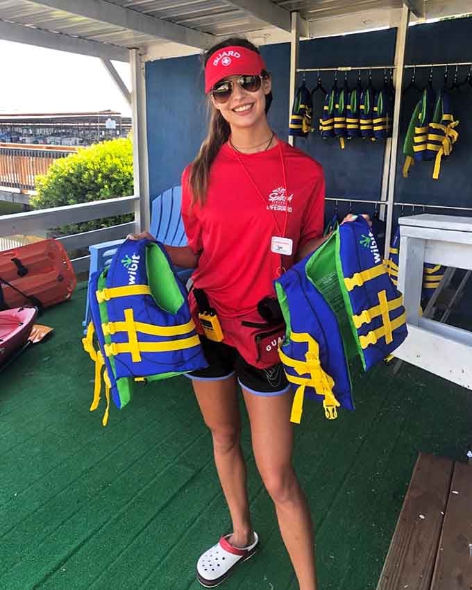 Your friendly lifeguard crew keeps watch while you attempt feats of inflatable athleticism you'll feel tomorrow morning.