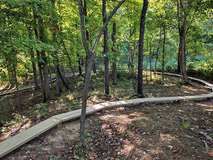 Nature trails that wind through the woods, proving exercise doesn't have to feel like punishment.