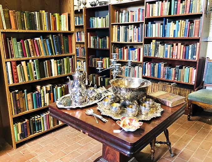 When your coffee table book collection comes with actual antique silver service, you know you've entered shopping nirvana.