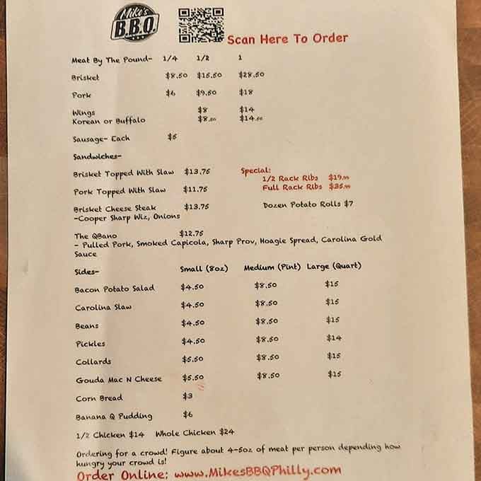 This menu reads like a love letter to smoked meat, offering everything from brisket to wings in glorious abundance.