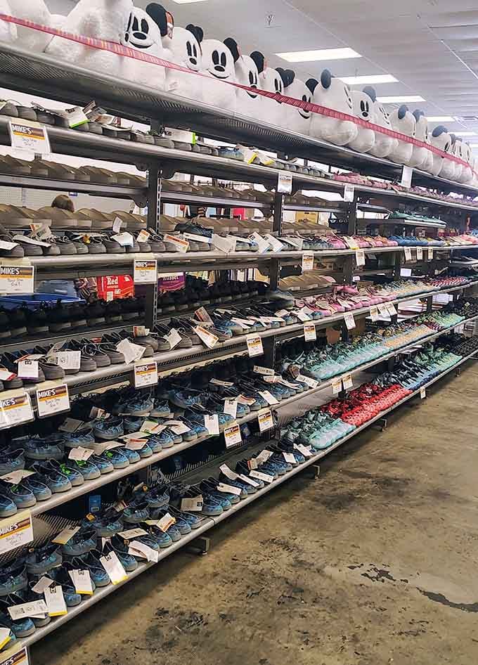 From sneakers to sandals, this footwear wall proves you don't need to sacrifice style when you're saving money.