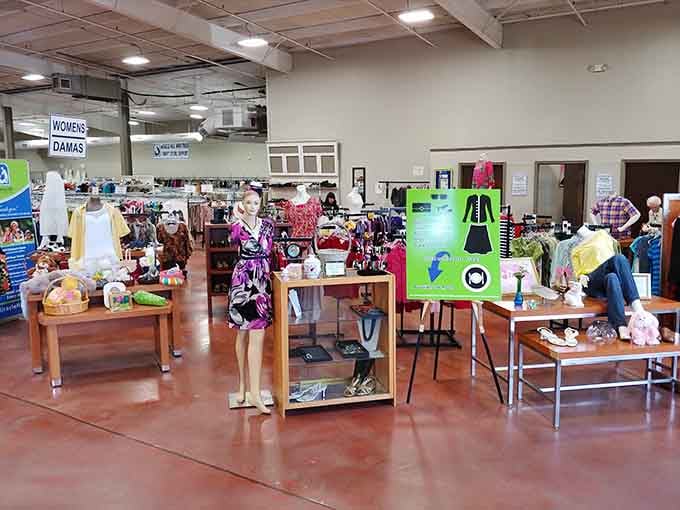 The women's section stretches endlessly, offering everything from casual Friday to Sunday best at prices that won't break the bank.