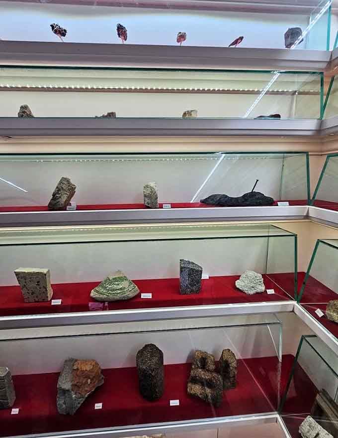 Who knew rocks could be this fascinating when displayed like precious gems in a tiny museum?