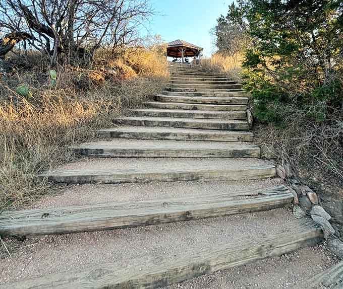 Stairway to heaven, Texas edition: where every step up rewards you with panoramas that'll make your knees forgive you.