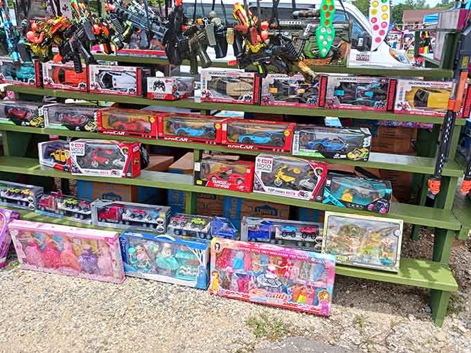 Shelves packed with toys that'll make kids squeal and parents nostalgic for Saturday morning cartoons from yesteryear.