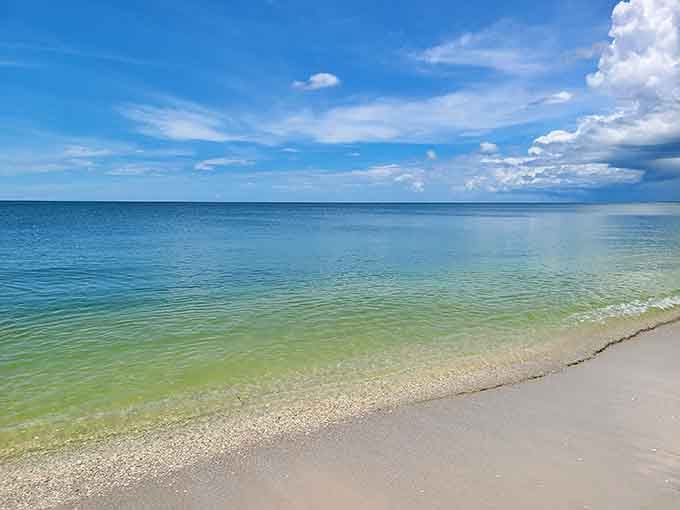 Water so clear you can count your toes, sand so white it squeaks, perfection so complete it's almost annoying.