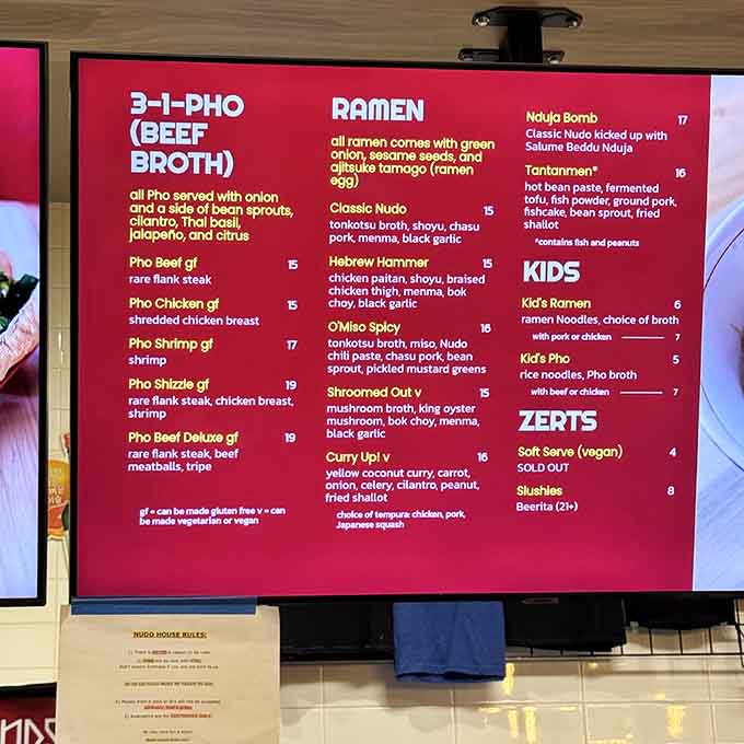 This menu board is basically a choose-your-own-adventure novel, except every ending involves delicious noodles.