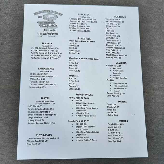 When a menu offers bulk meat by the quart and gallon, you know they're feeding serious barbecue lovers.