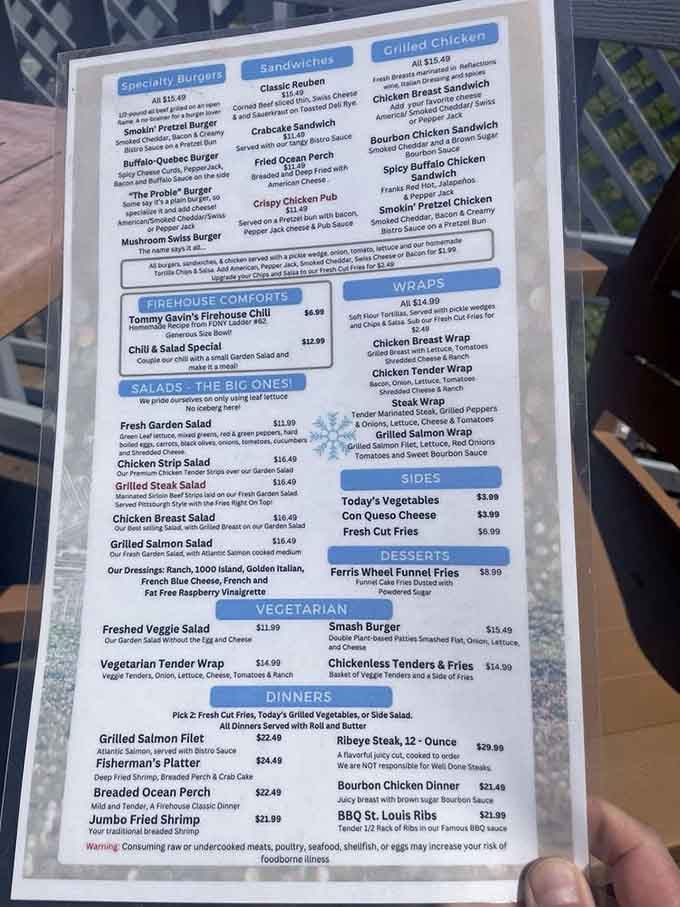 The menu proves this isn't your typical wine country stop; they're serving serious food alongside those bottles.