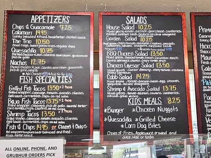 Those chalkboard menus hold the secrets to some seriously outstanding coastal cuisine right here.