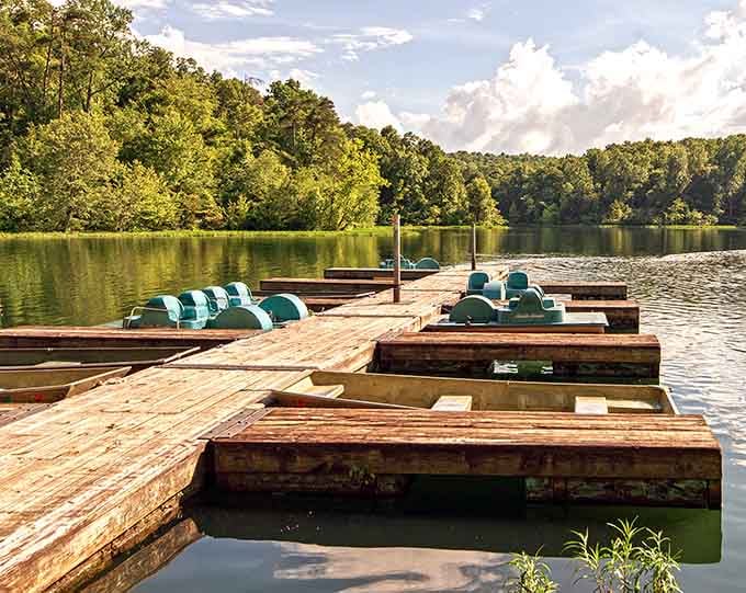 These boat docks practically beg you to spend an afternoon floating lazily under the summer sun.